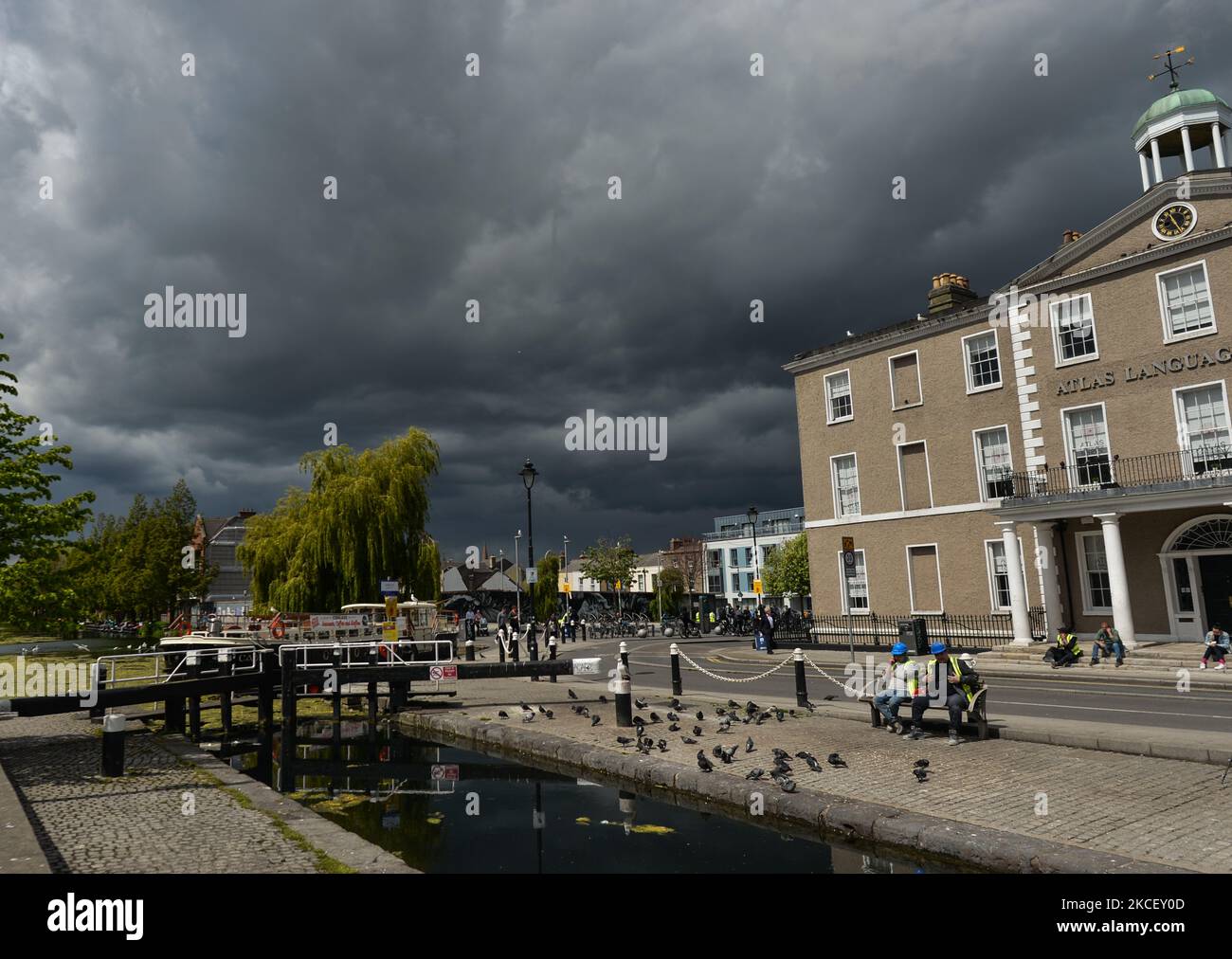 A view of a dark sky in Portobello area of Dublin. On Tuesday, 18 May ...