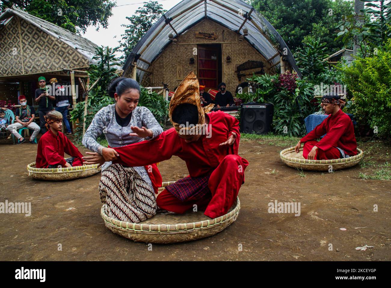 Pencak Silat fighters perform various moves on 20 May, 2021 at Lembang ...