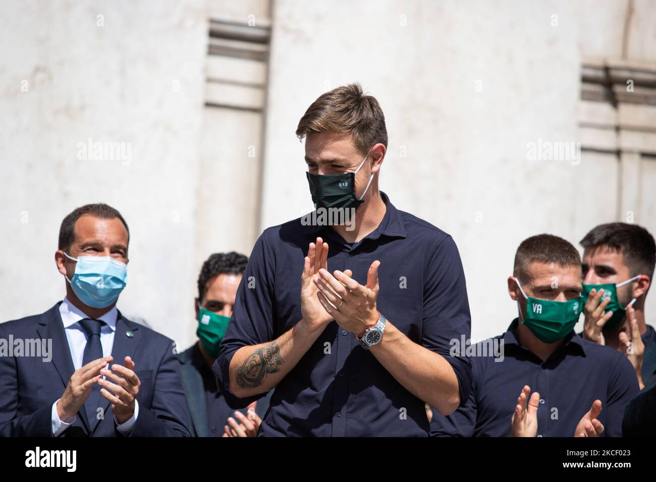 The Sporting CP football team was received at the Lisbon chamber after ...