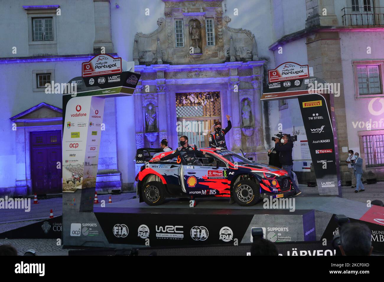 Ott TANAK (EST) and Martin JARVEOJA (EST) in HYUNDAI i20 Coupe WRC of ...