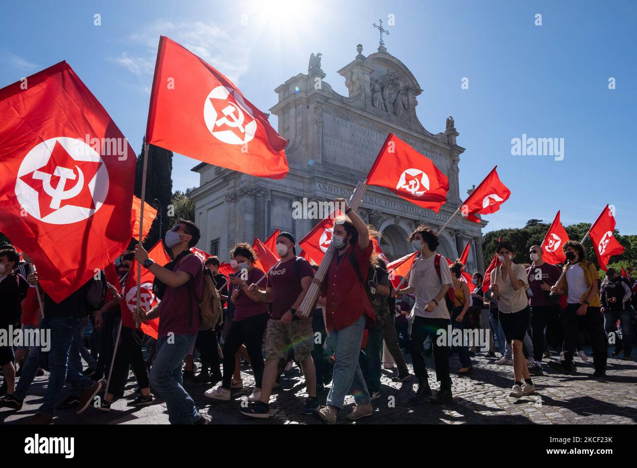 Left wing movements public demonstration against global health summit ...
