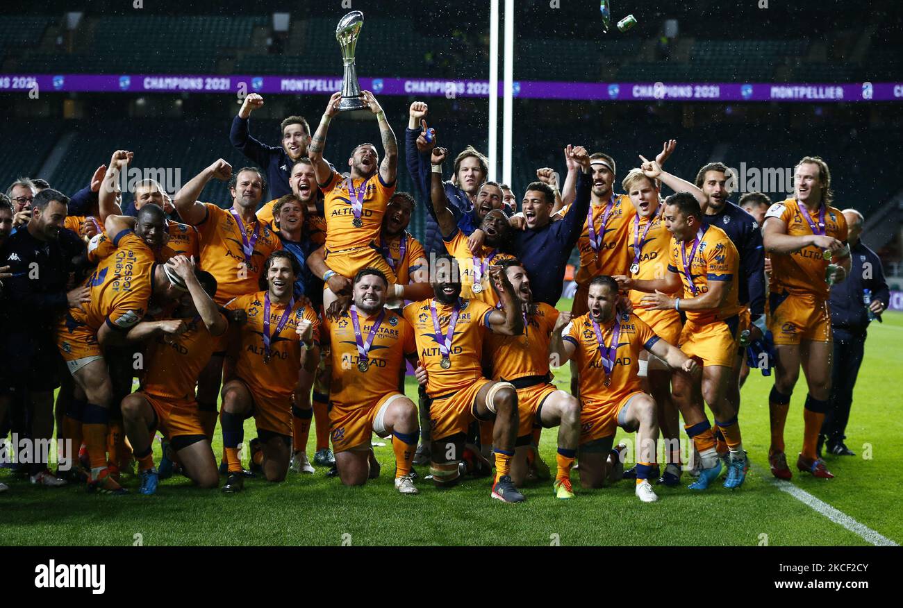 Montpellier, Team ceklebrates after winning after Challenge Cup Final ...