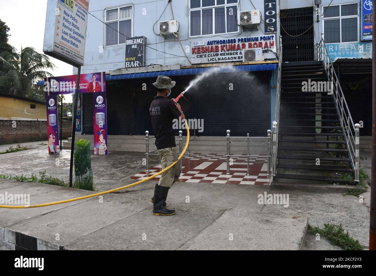 State Disaster Response Fund (SDRF) and Fire brigade officials spray ...