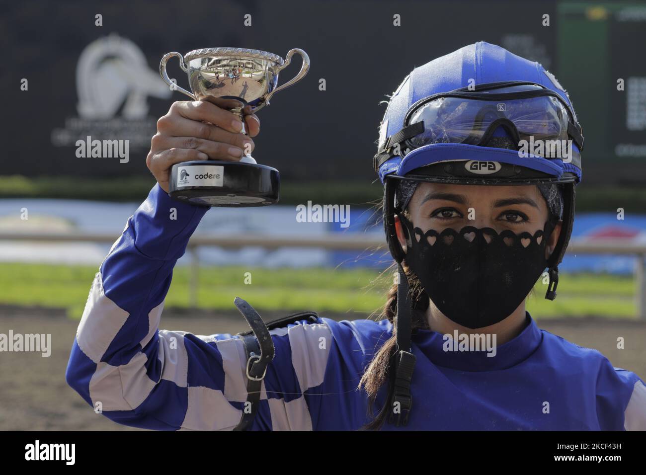 Jazmín Larios, jockey, winner of the First Women's Race at the ...