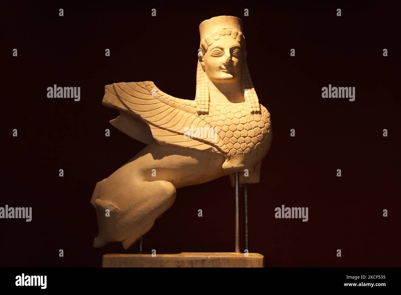Historic artefacts on exhibit in the Athens International Airport in ...