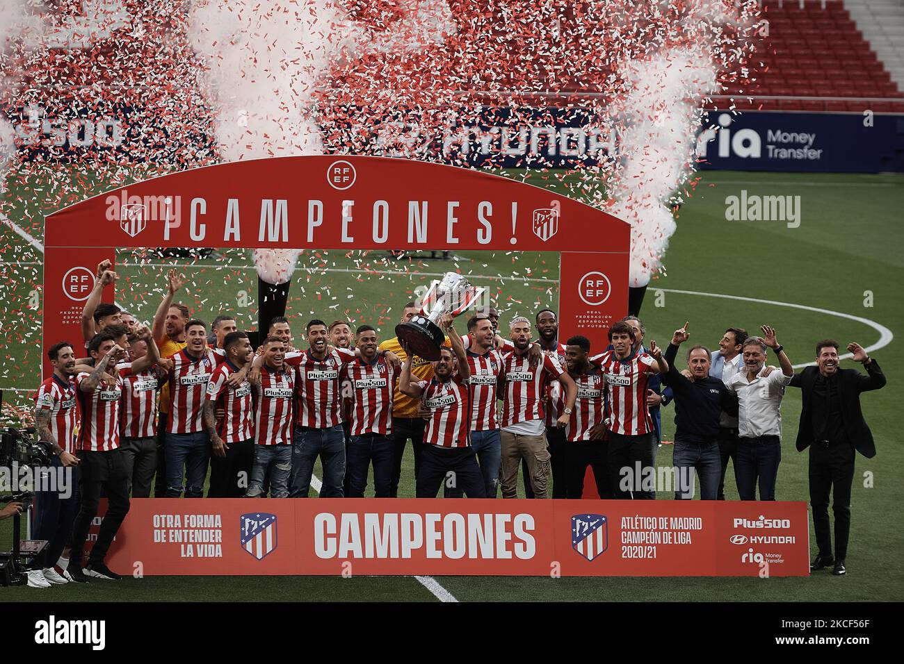 Atletico players during the presentation ceremony of the La Liga 20/21 ...