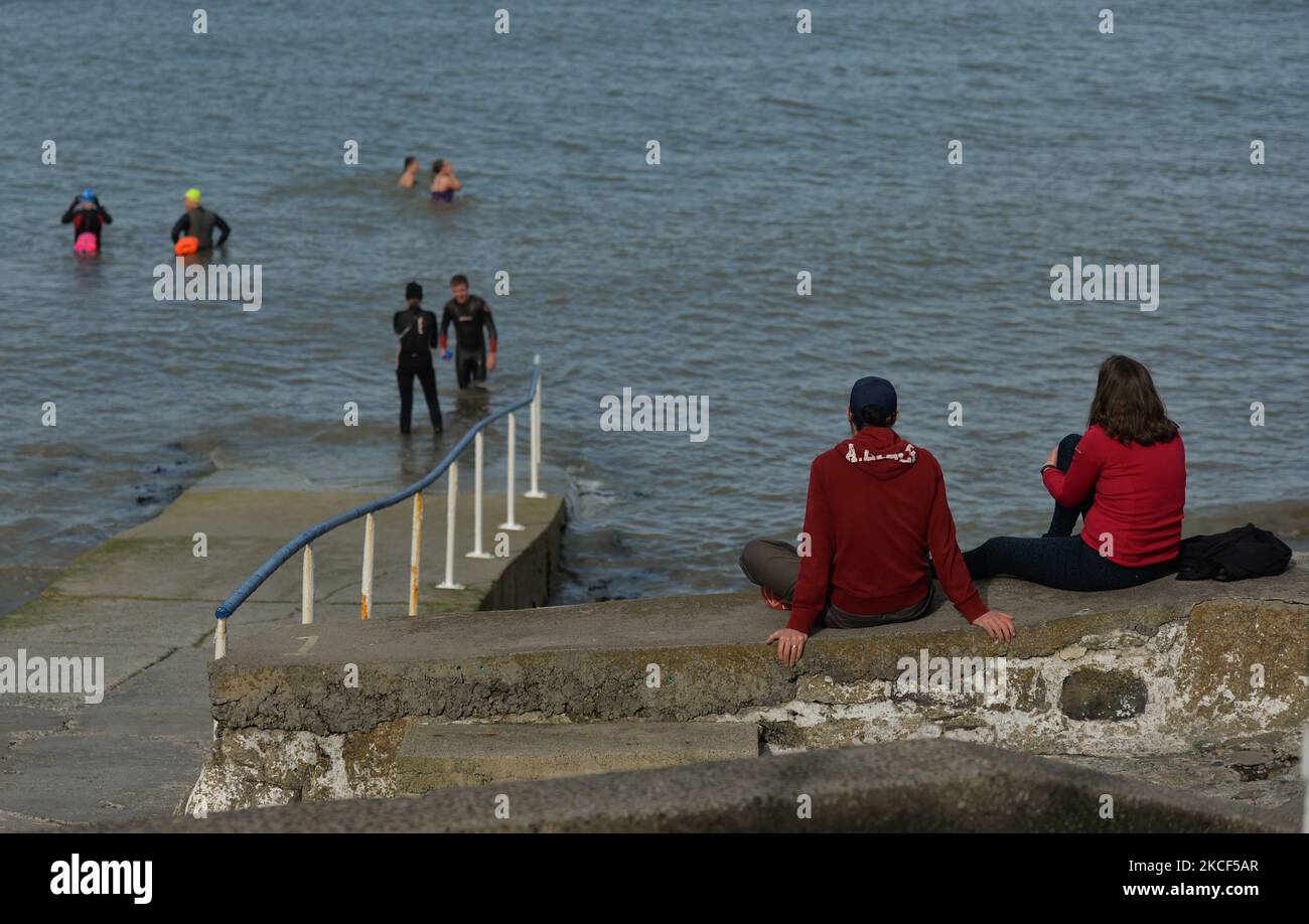 People enjoy swimming near Seapoint Beach. On Sunday, 23 May 2021, in ...