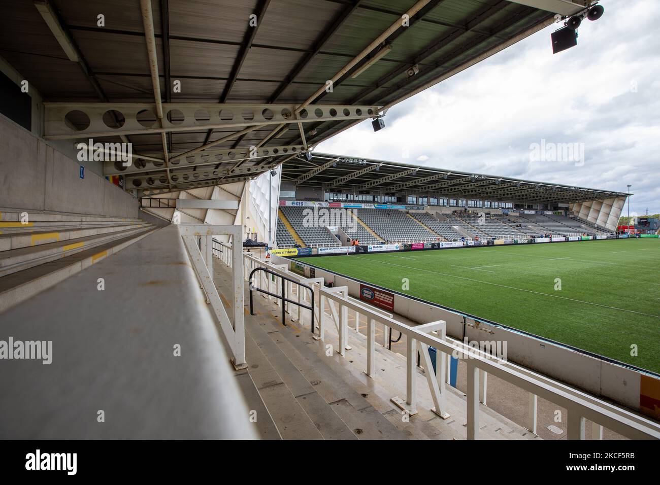 A general shot of Kingston Park ground as Thunder Rugby prepare to ...