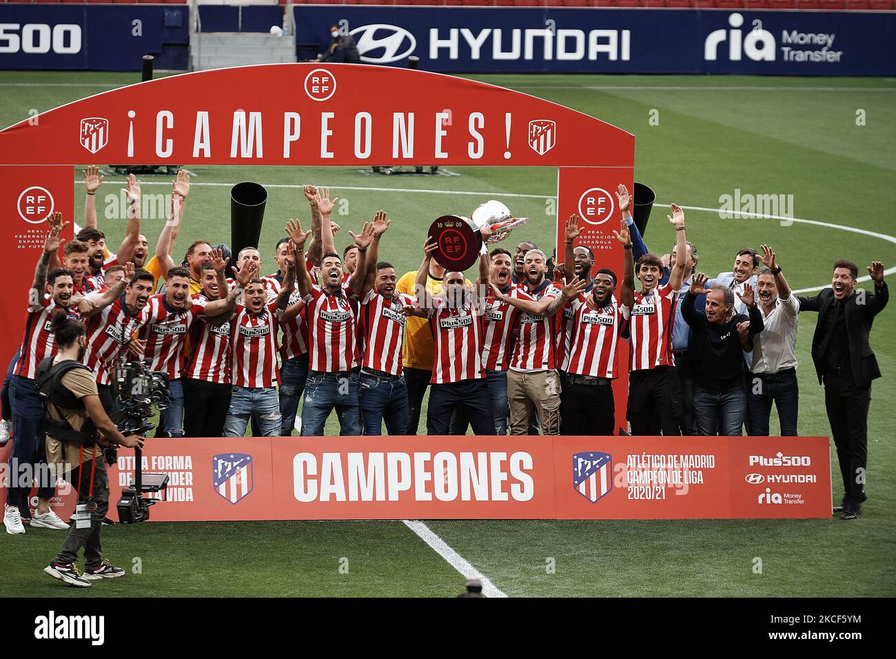 Atletico players during the presentation ceremony of the La Liga 20/21 ...