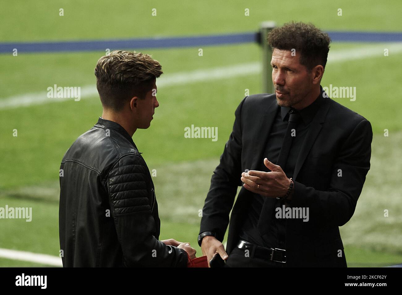 Diego Simeone head coach of Atletico Madrid and his son Giuliano ...