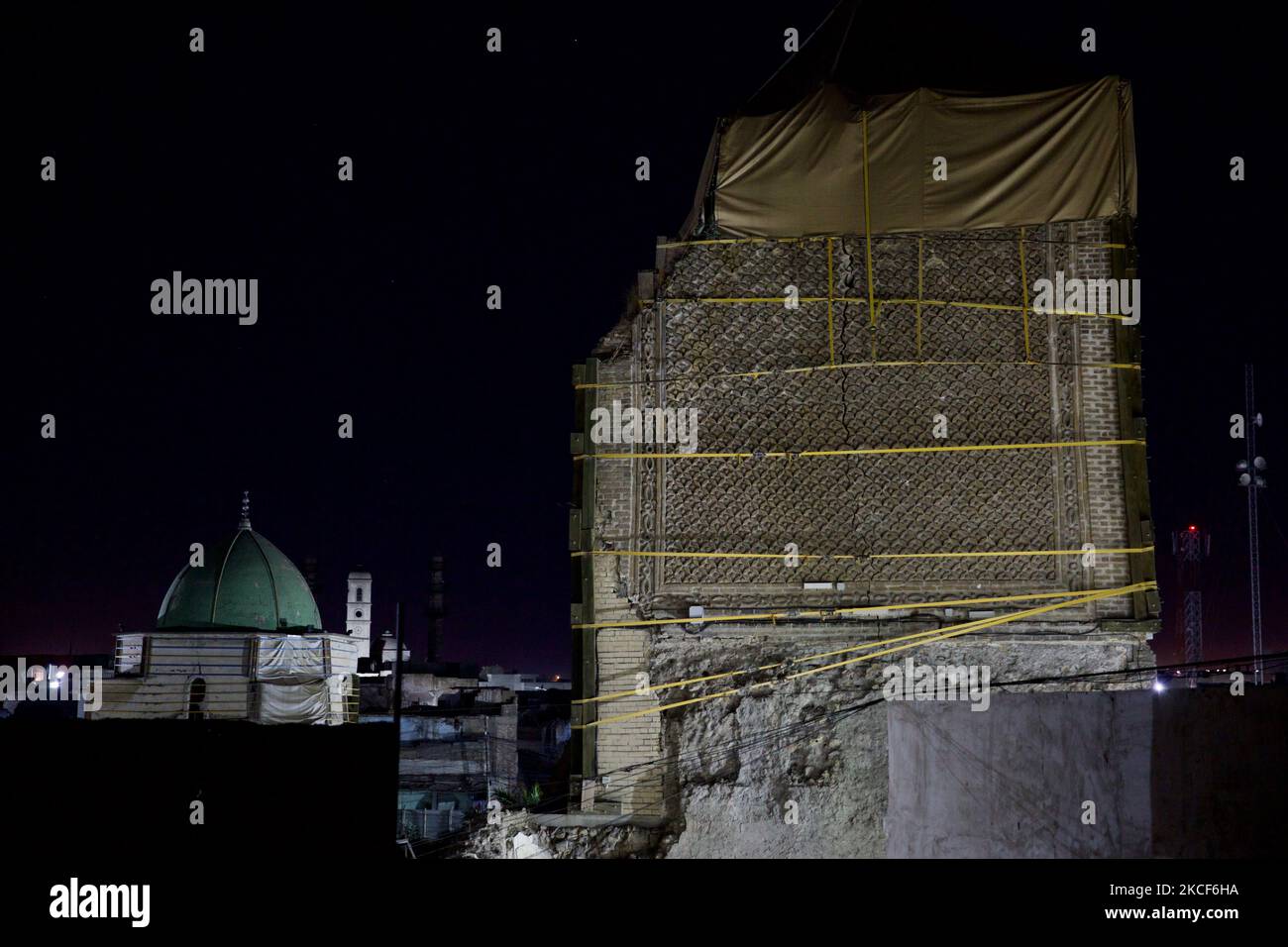 The remains of the Al Nouri Mosque in Mosul Old Town from where Abu ...