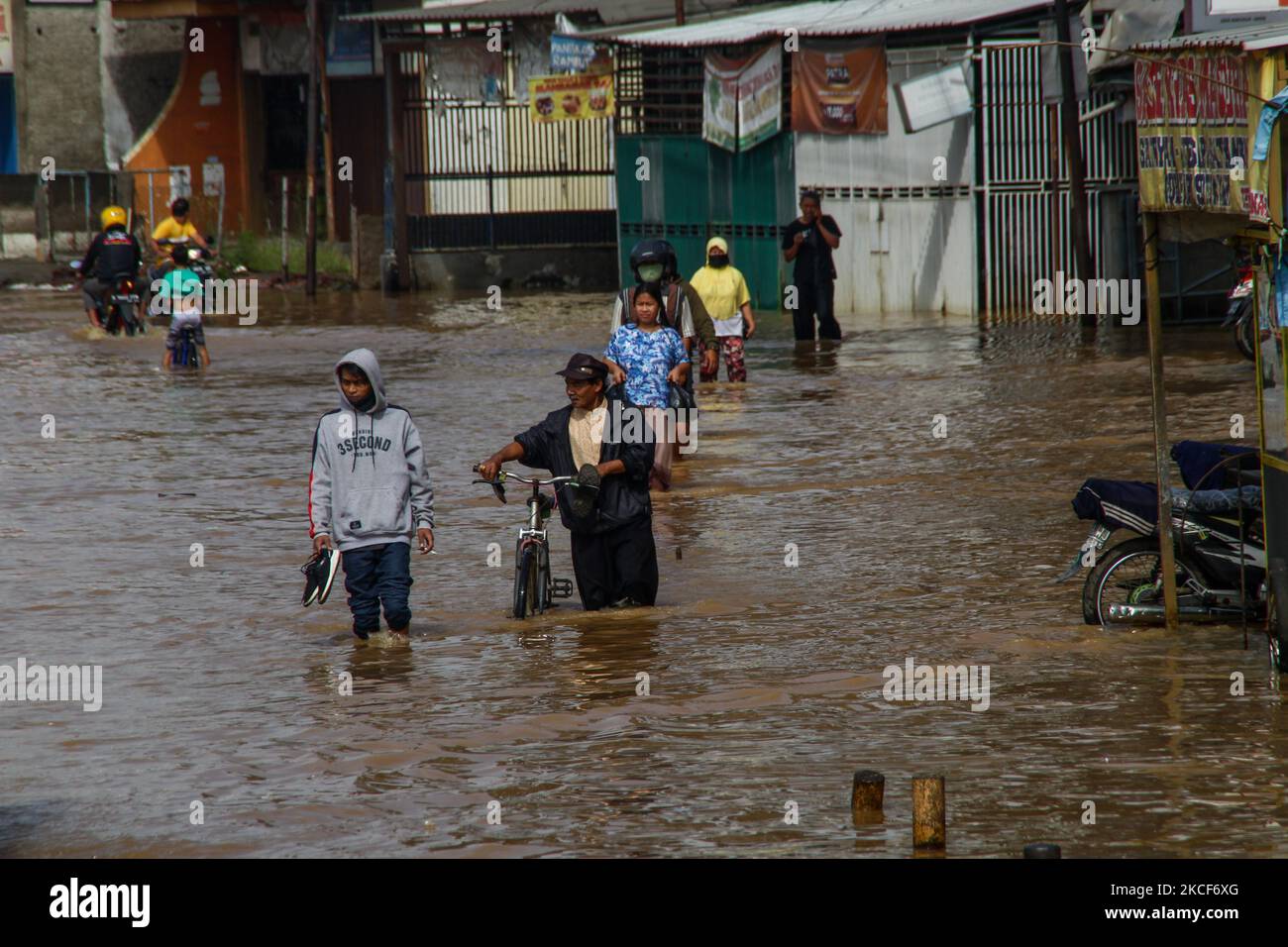 View of the national road when the floods submerged on May, 25 2021 at ...