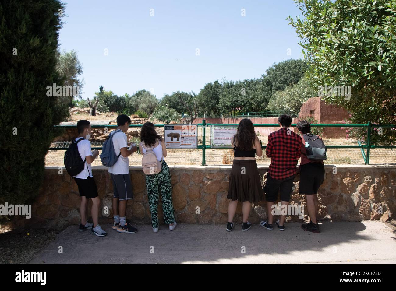 Tourists and locals went for a walk at the largest Attica Zoo Park in ...