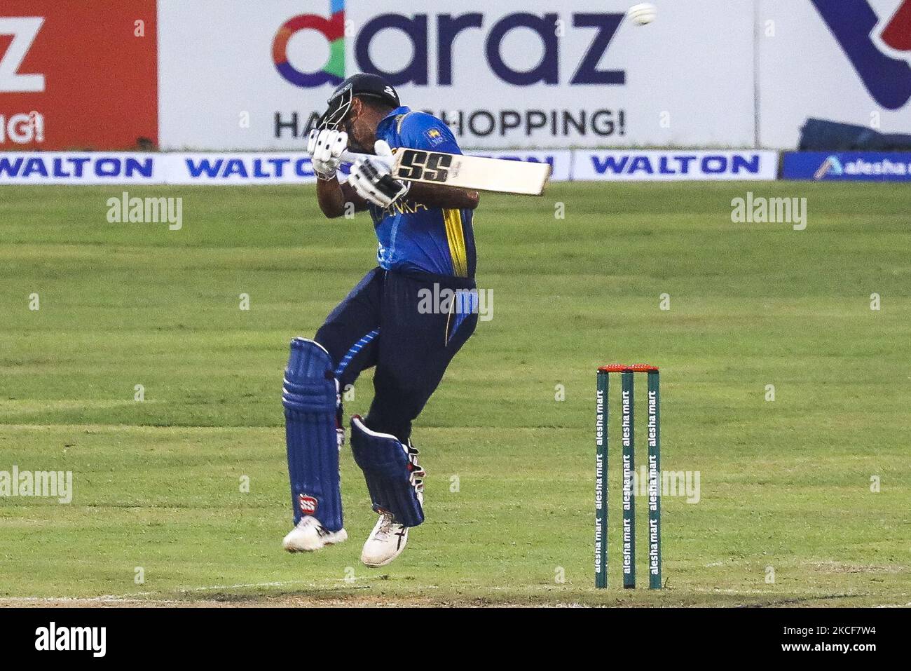 Sri Lanka's Danushka Gunathilaka duck a ball during the second one-day ...
