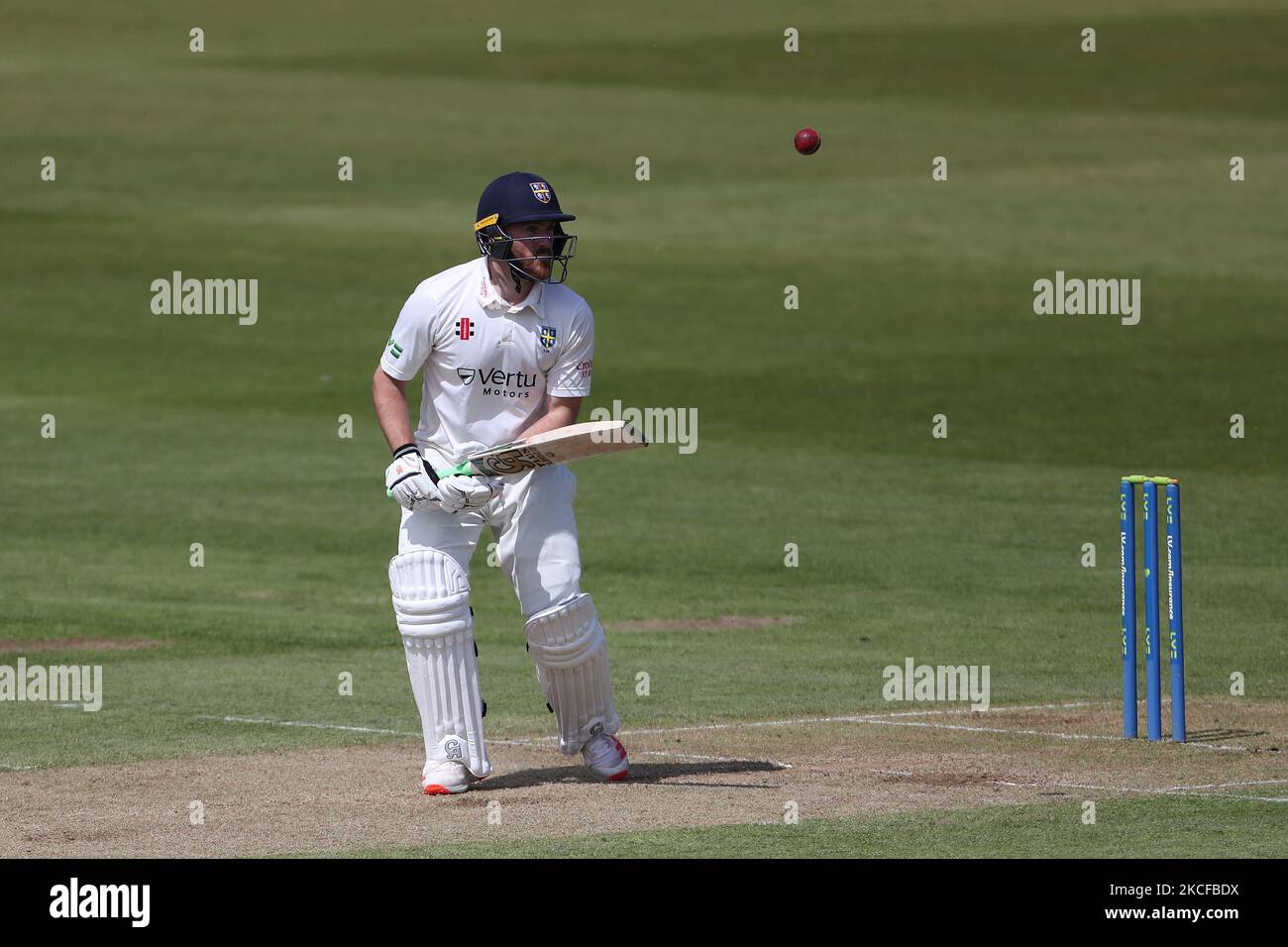 Durham's Ben Raine batting during the LV= County Championship match ...