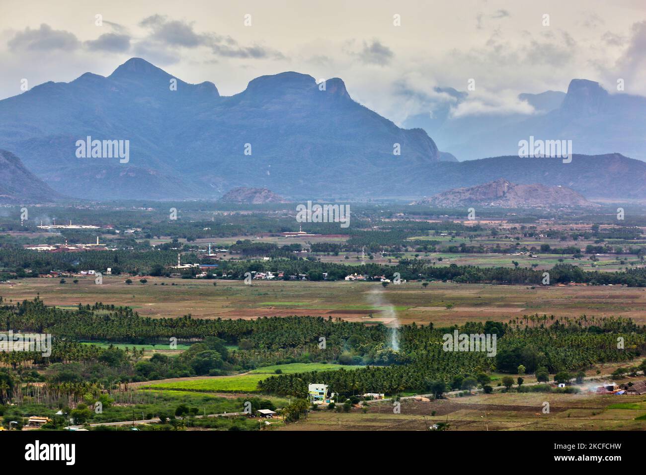 Mountains overlooking the town of Palani (Pazhani) in Tamil Nadu, India ...