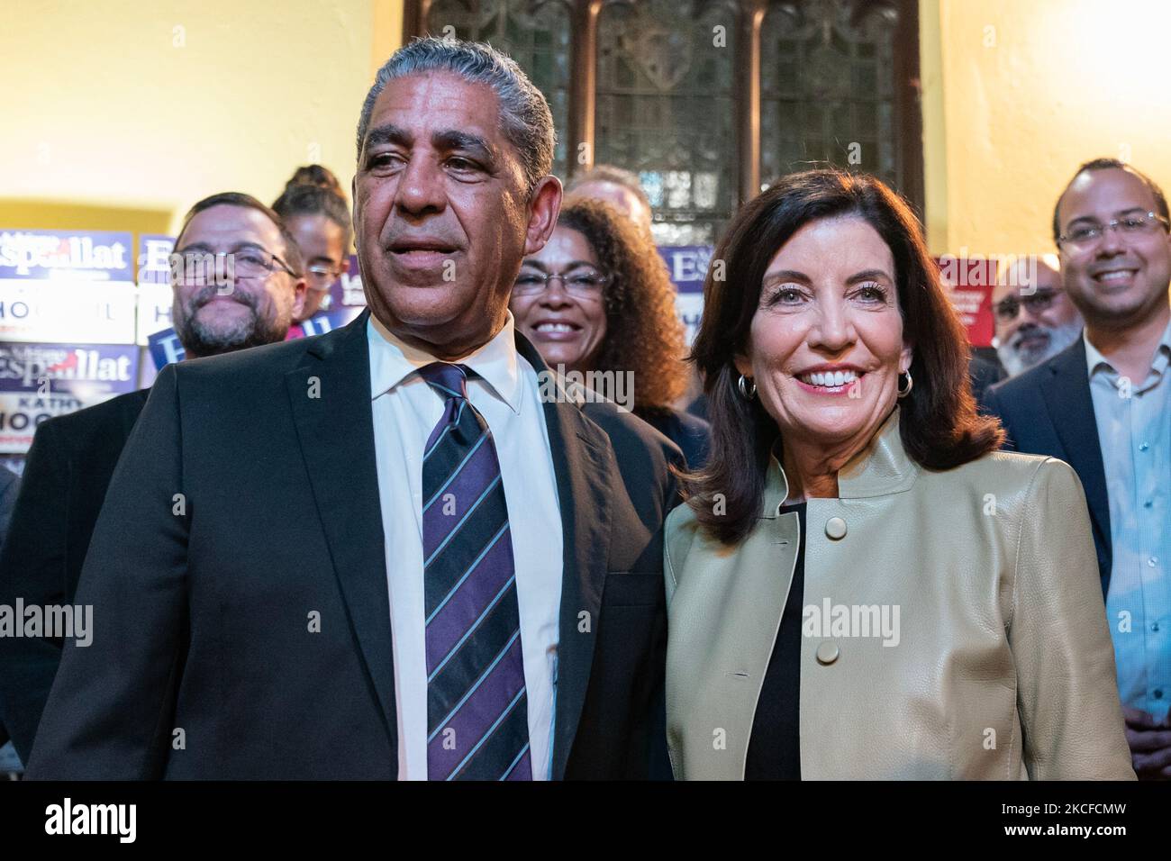 Congressman Adriano Espaillat and Governor Kathy Hochul attend campaign ...