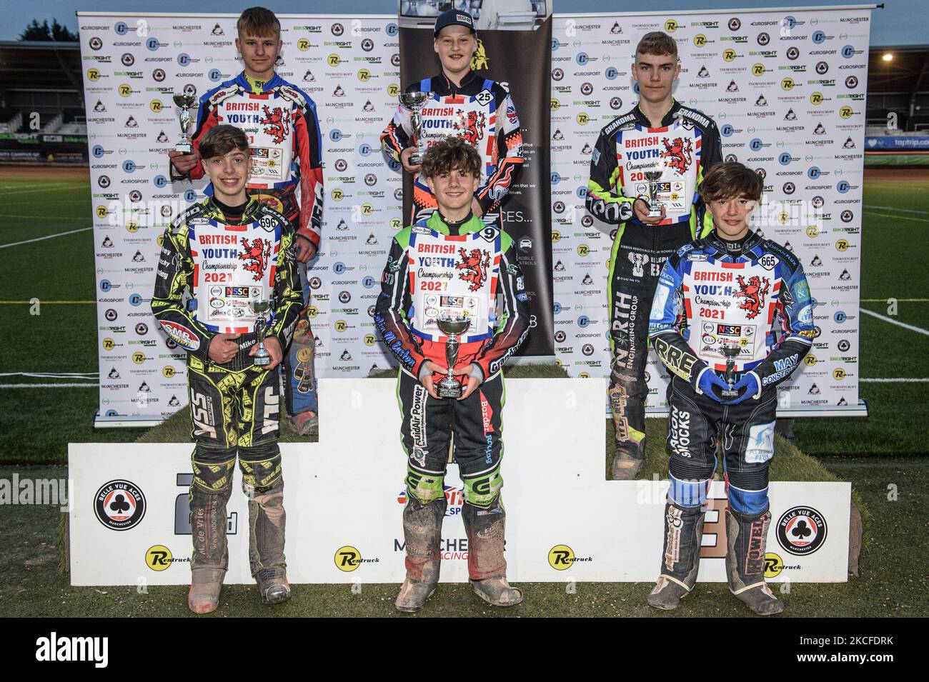 Winners of the British Youth Championship: Rear: 500cc (l-r) Cameron ...