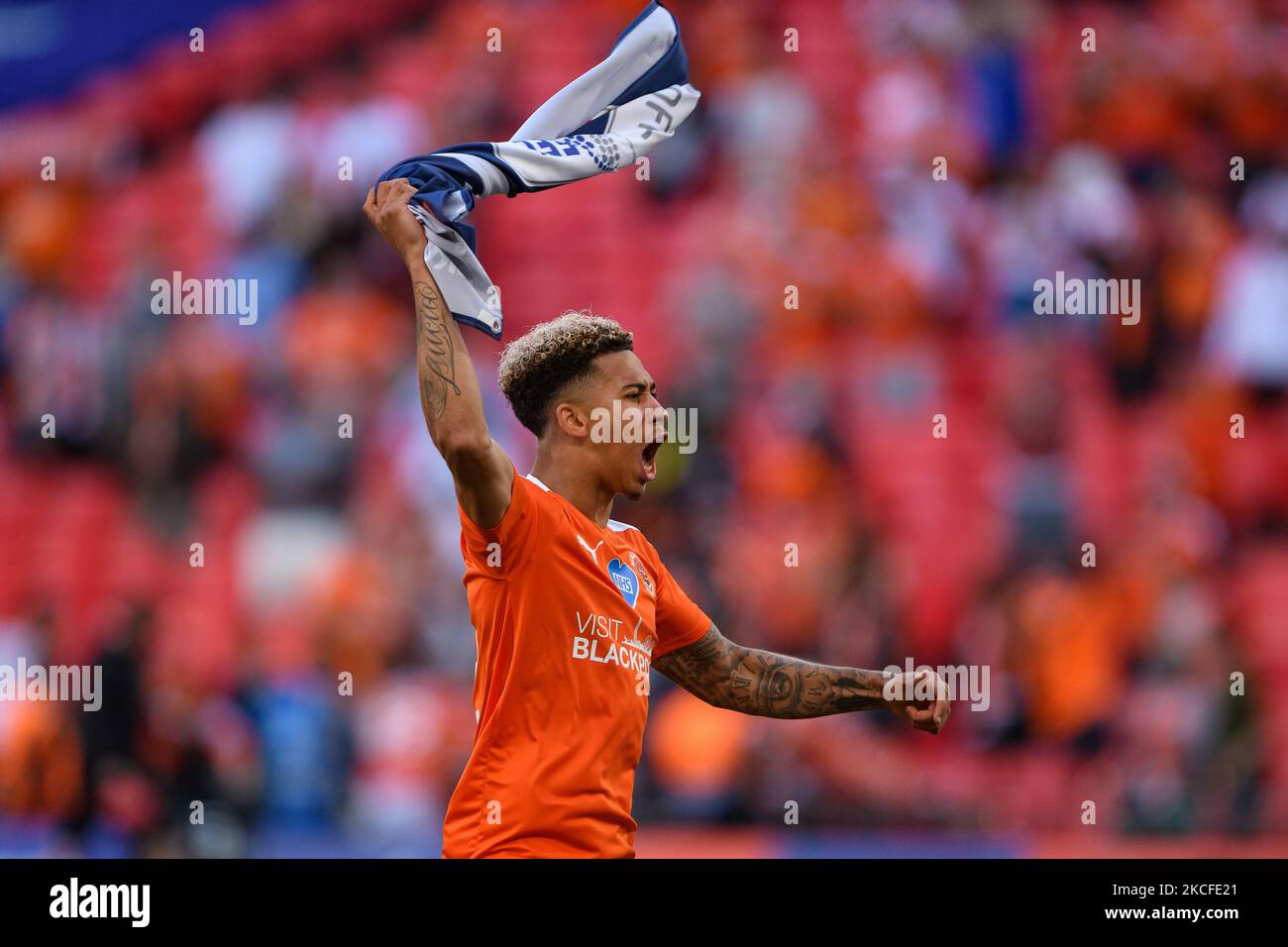 Jordan Gabriel of Blackpool during the Sky Bet League 1 match between ...