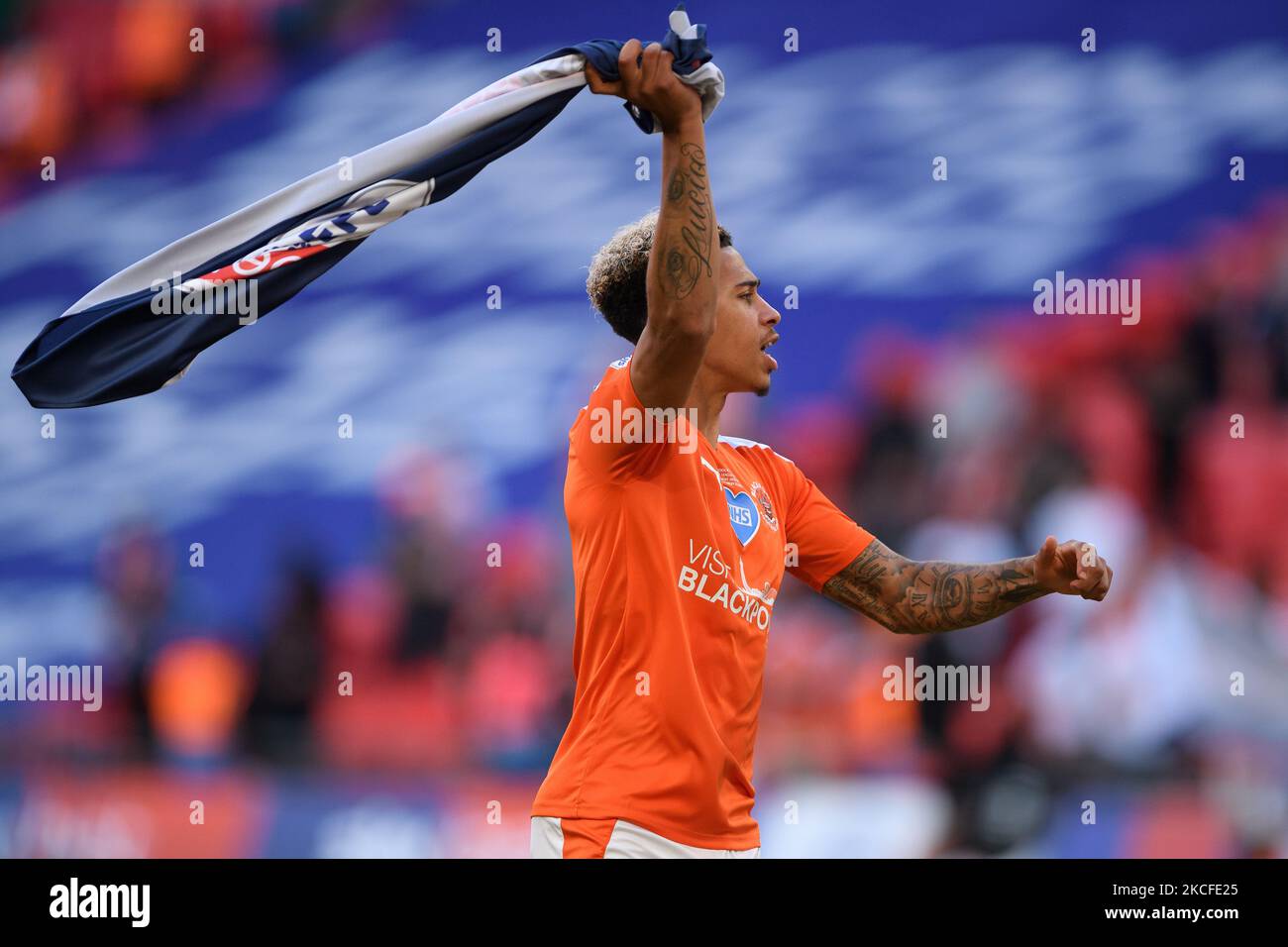Jordan Gabriel of Blackpool during the Sky Bet League 1 match between ...