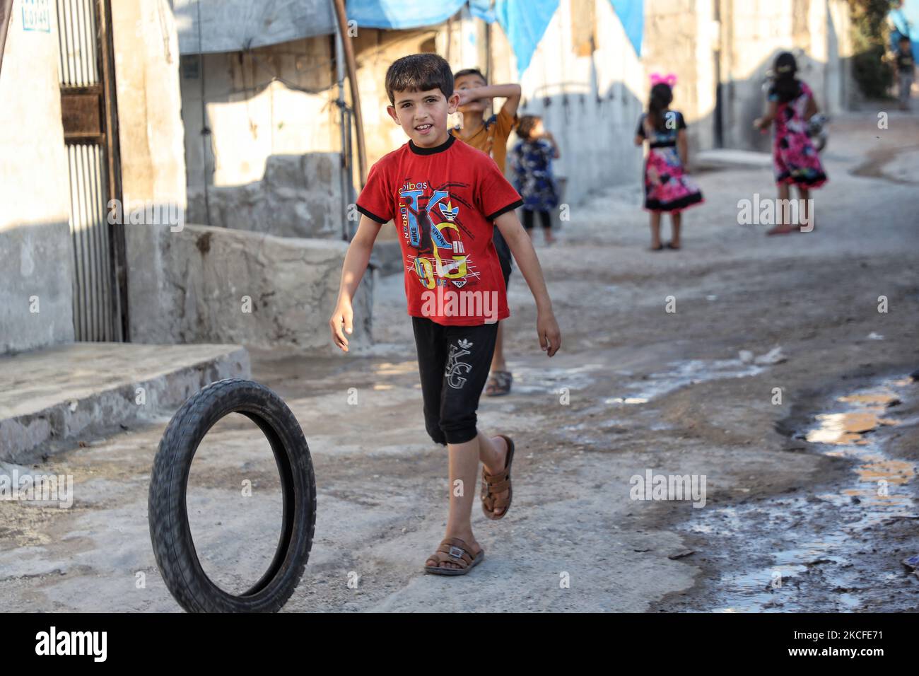 Daily life of displaced Syrians in Karama camps in the northern ...