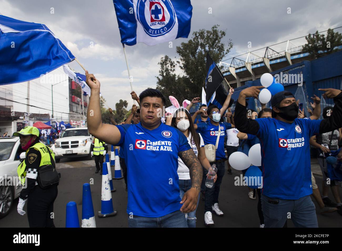 Cruz Azul fans arrive to the Azteca Stadium in Mexico City, Mexico on ...
