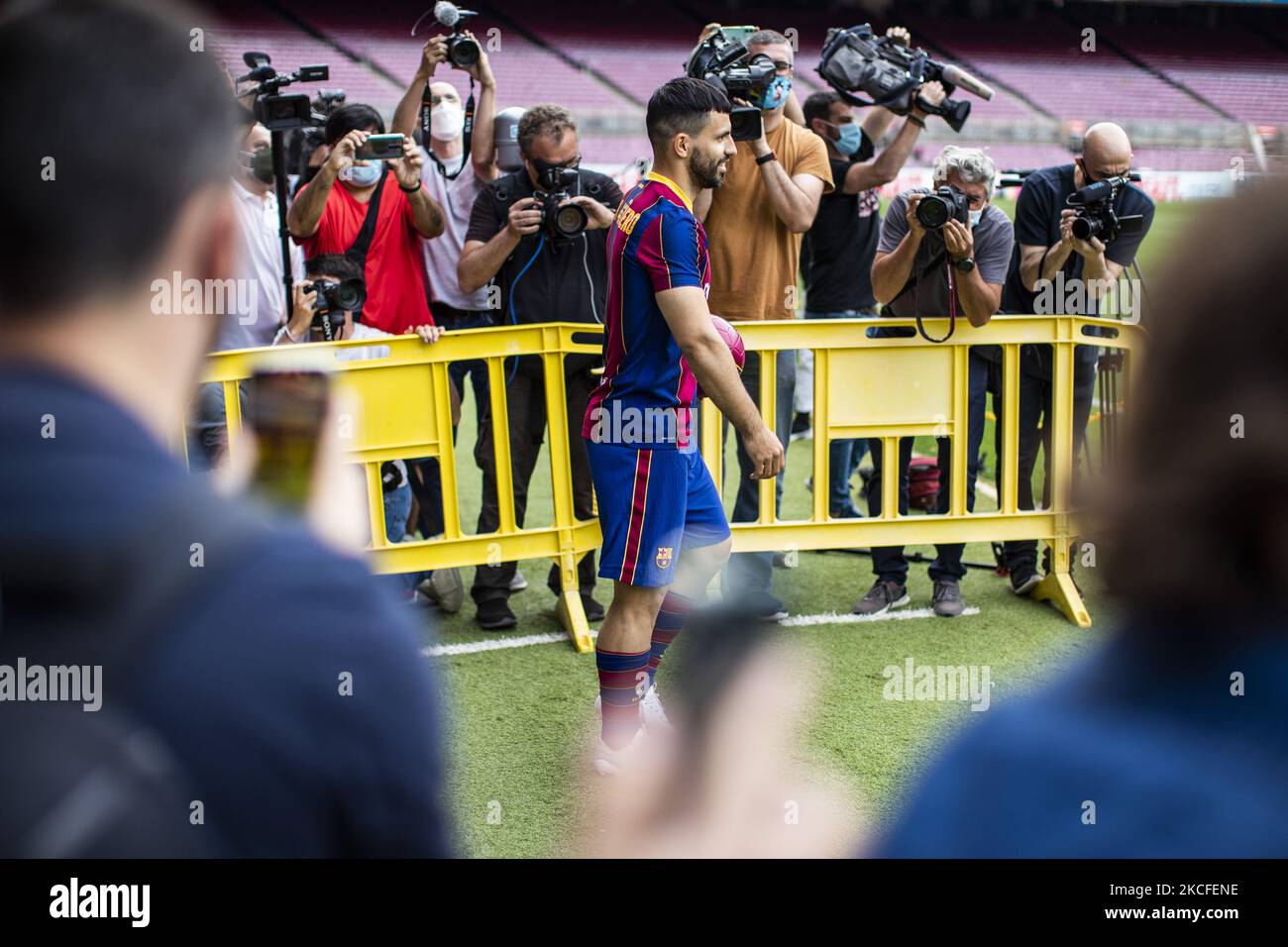 Presentation of Sergio “Kun” Aguero as a new FC Barcelona player after ...