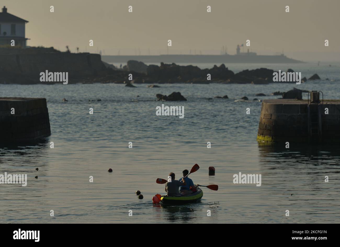 Two men are kayaking at Bullock Harbour near Dalkey. On Tuesday, 1 June ...