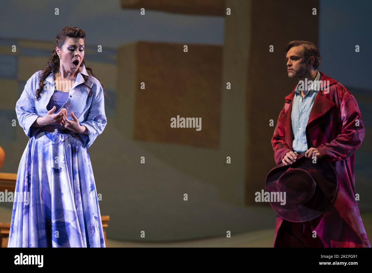 Rocío Ignacio during a moment of the performance of the opera "El rey ...
