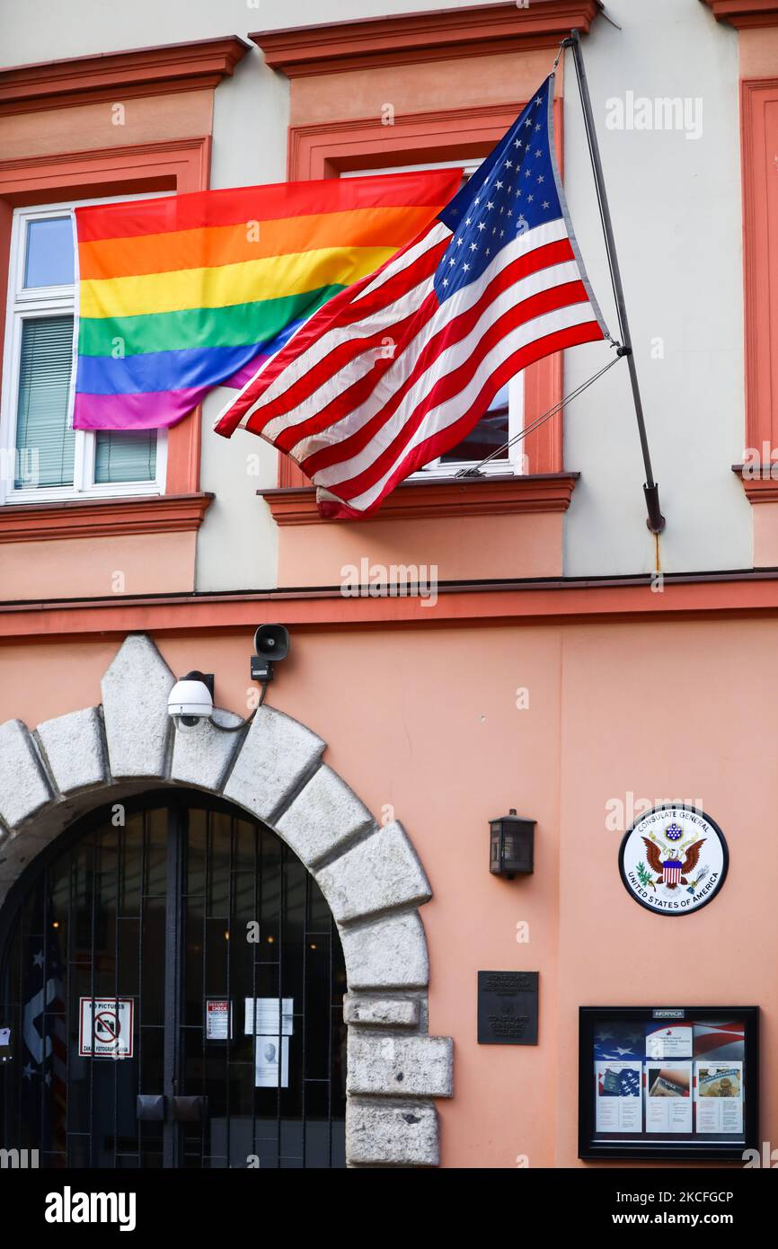 Us embassy pride flag hi-res stock photography and images - Alamy