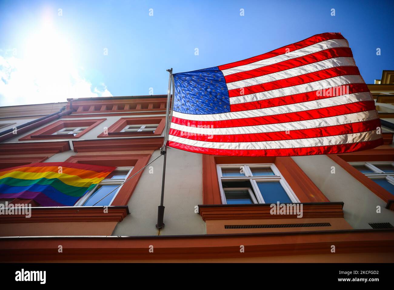 Us embassy pride flag hi-res stock photography and images - Alamy