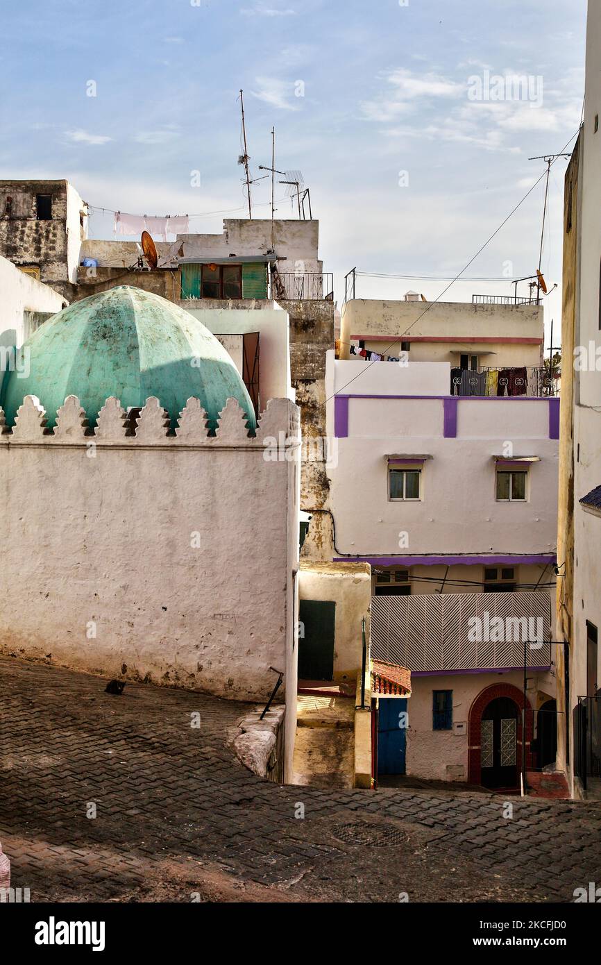 Buildings in the medina (old city) of Tangier (Tangiers), Morocco ...