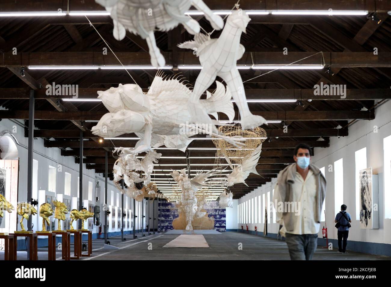 Artworks by Chinese artist Ai Weiwei are pictured during a press ...