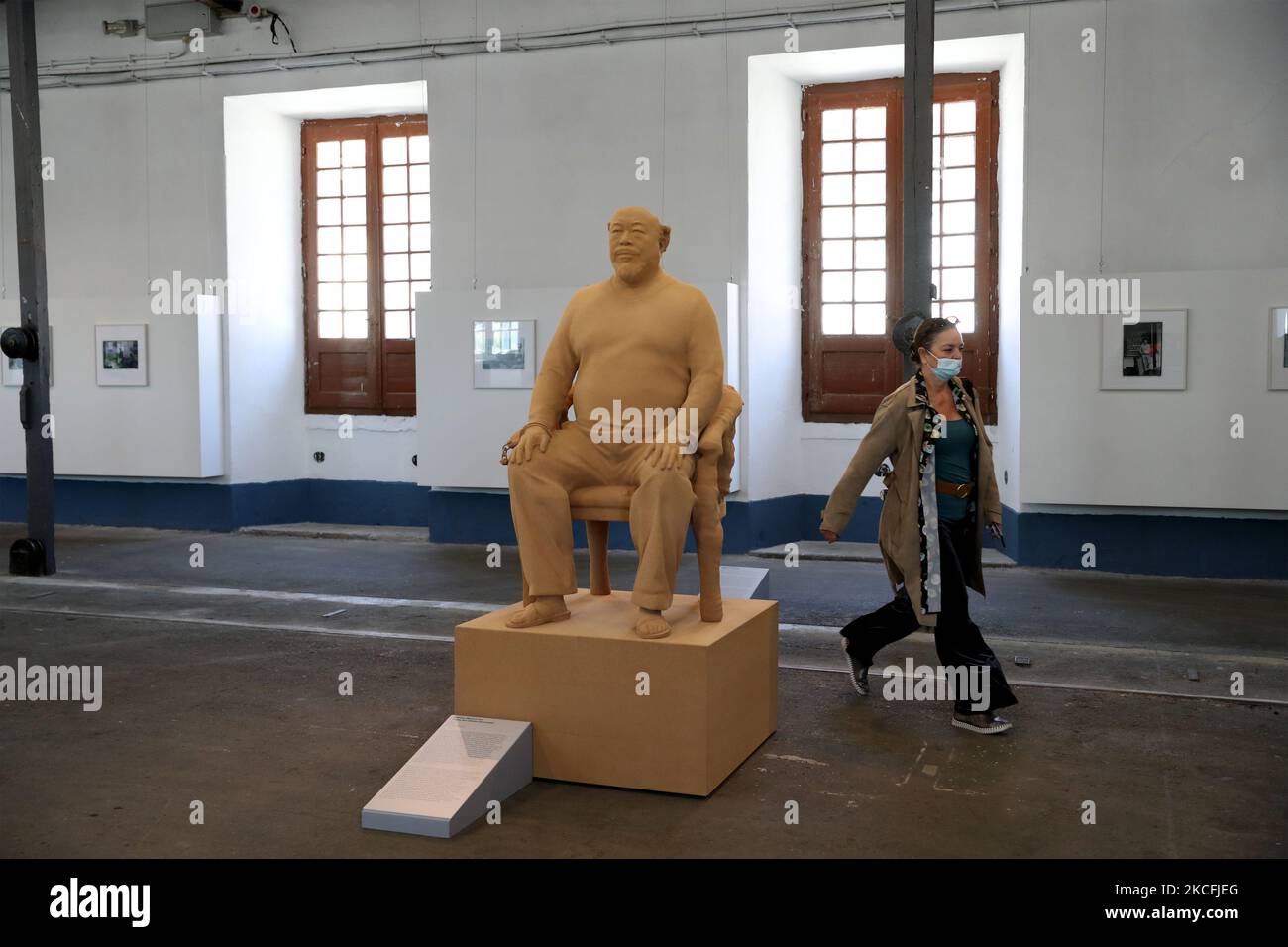 Chinese artist Ai Weiwei Brainless Figure in Cork" self-portrait ...