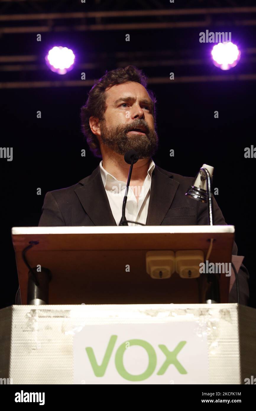 Ivan Espinosa de los Monteros during a rally of far right wing party ...
