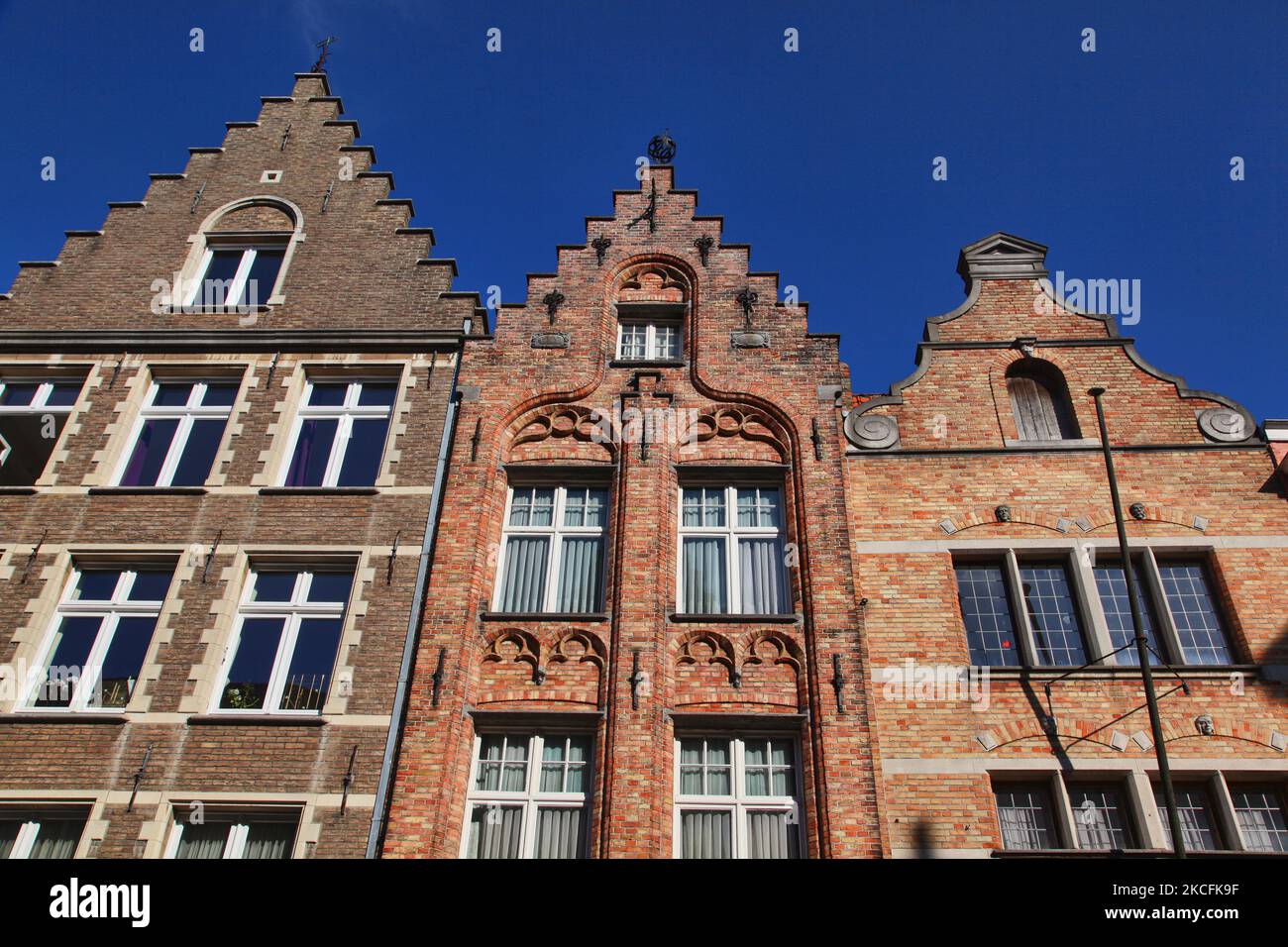 Traditional Flemish style buildings in the city of Bruges (Brugge) in ...