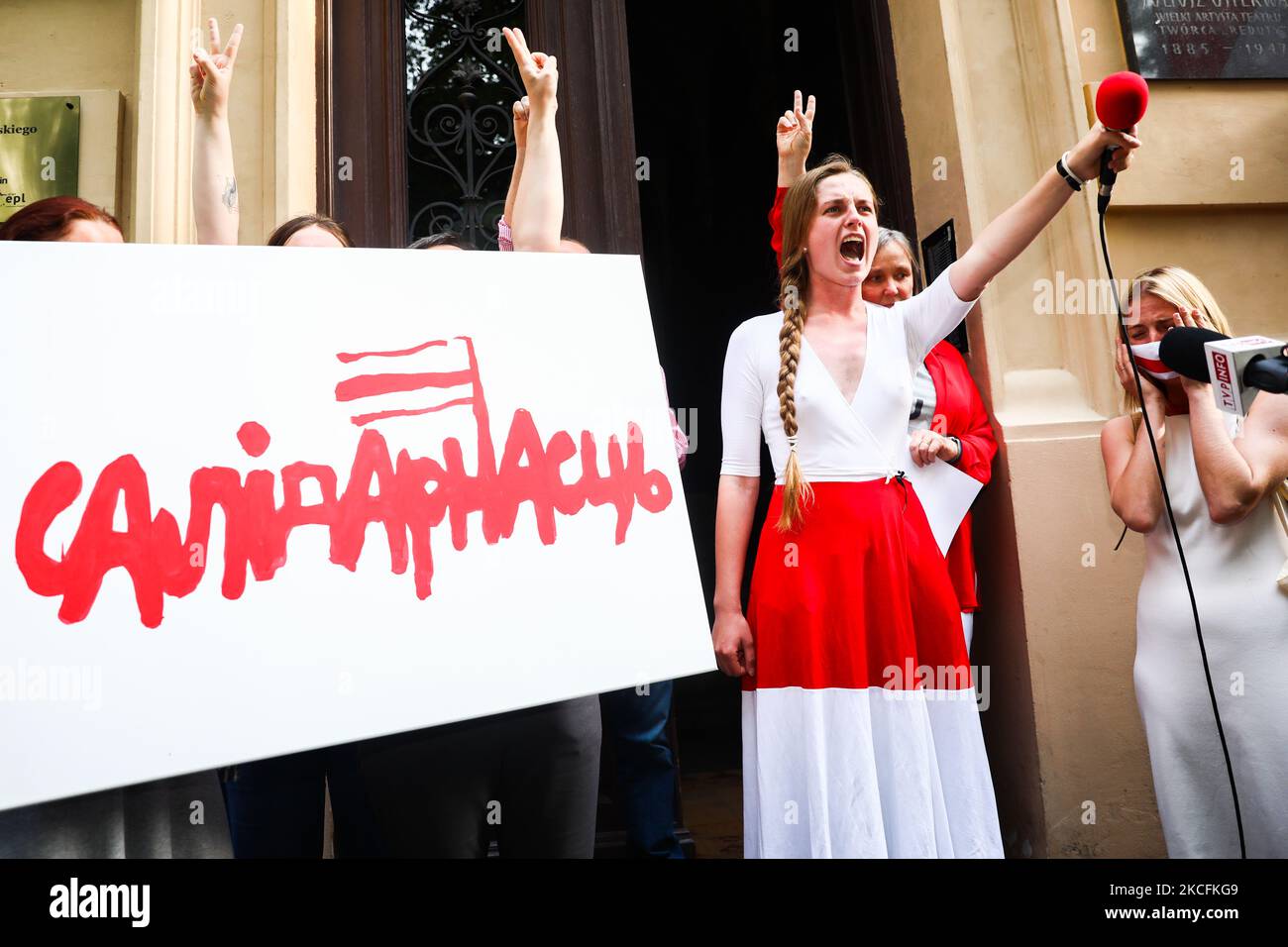 Polish-Belarusian activist Jana Shostak attends Scream For Belarus ...