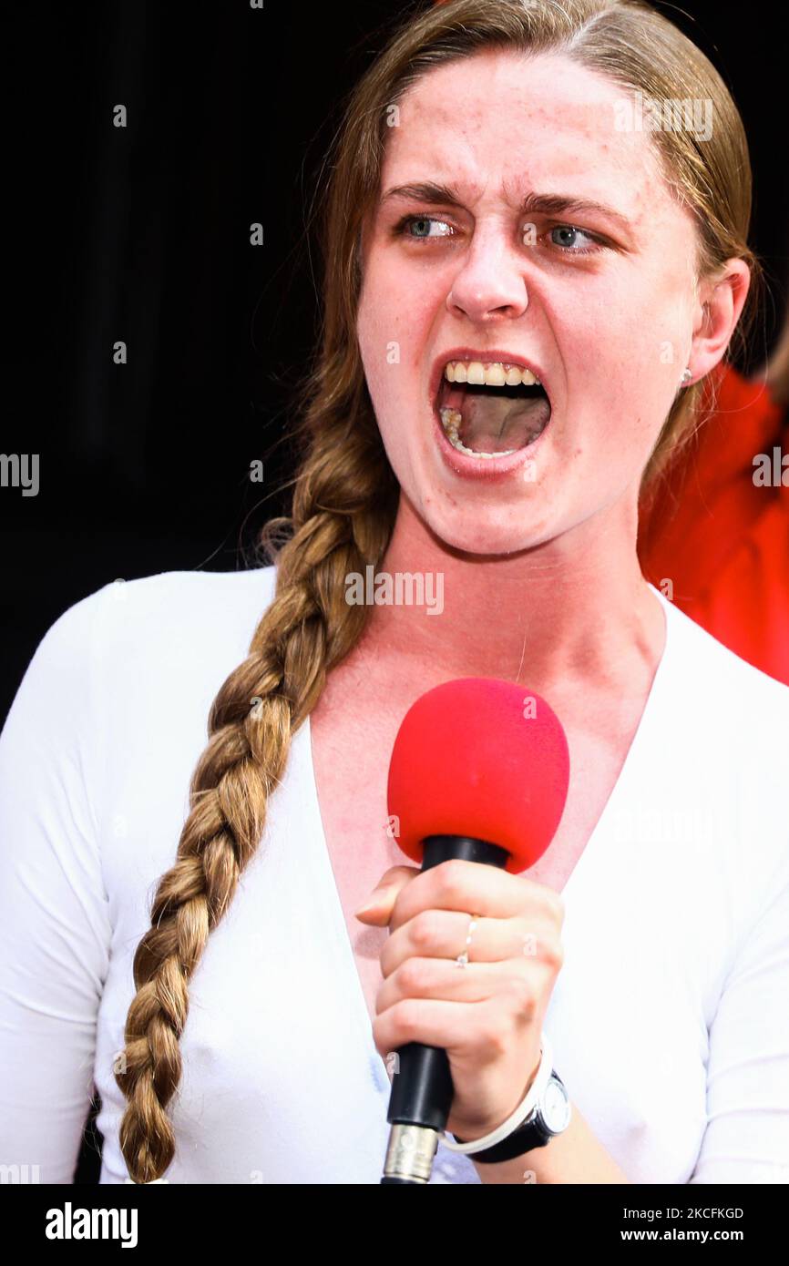 Polish-Belarusian activist Jana Shostak attends Scream For Belarus ...