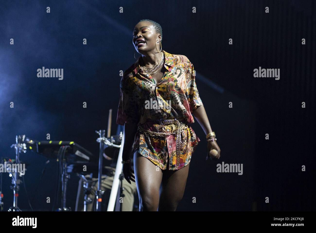 The singer and rapper Pongo (Engracia Dominguez) during the performance ...