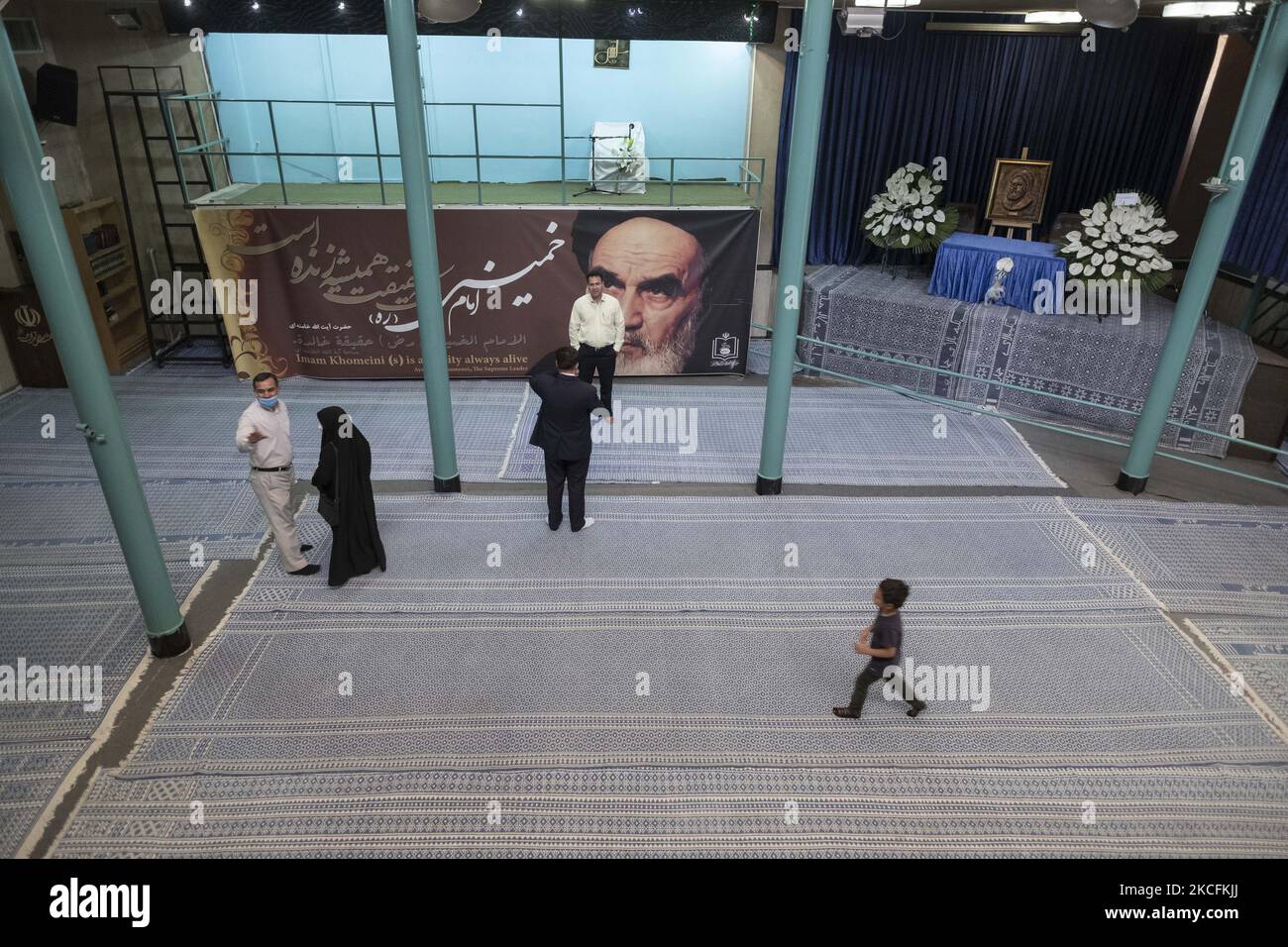 Iranian people visit the Jamaran Hussainiya to mark Iran’s Late Leader ...