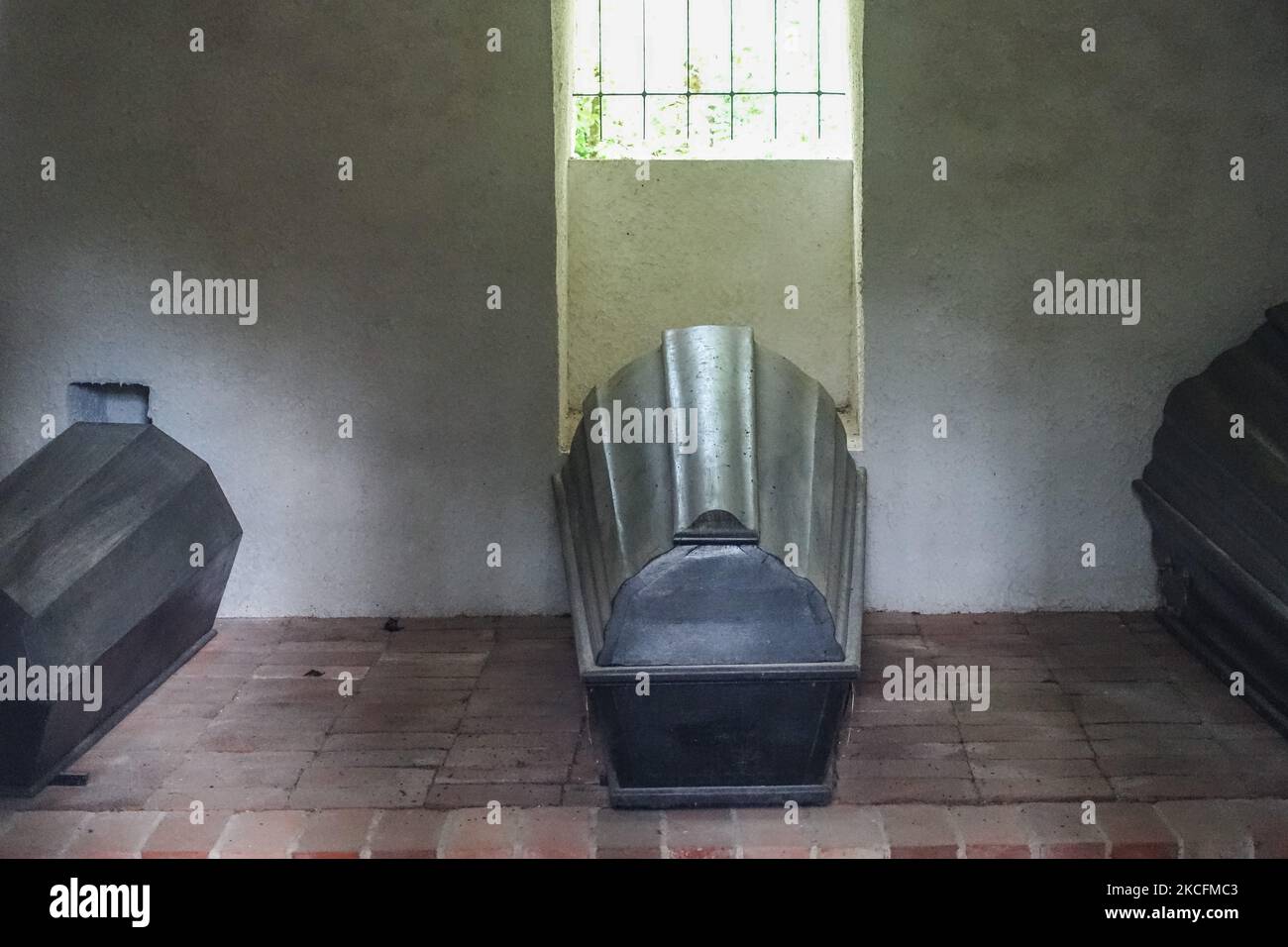 Pyramid is seen in Rapa, Poland, on 3 June 2021 The Rapa Pyramid was ...