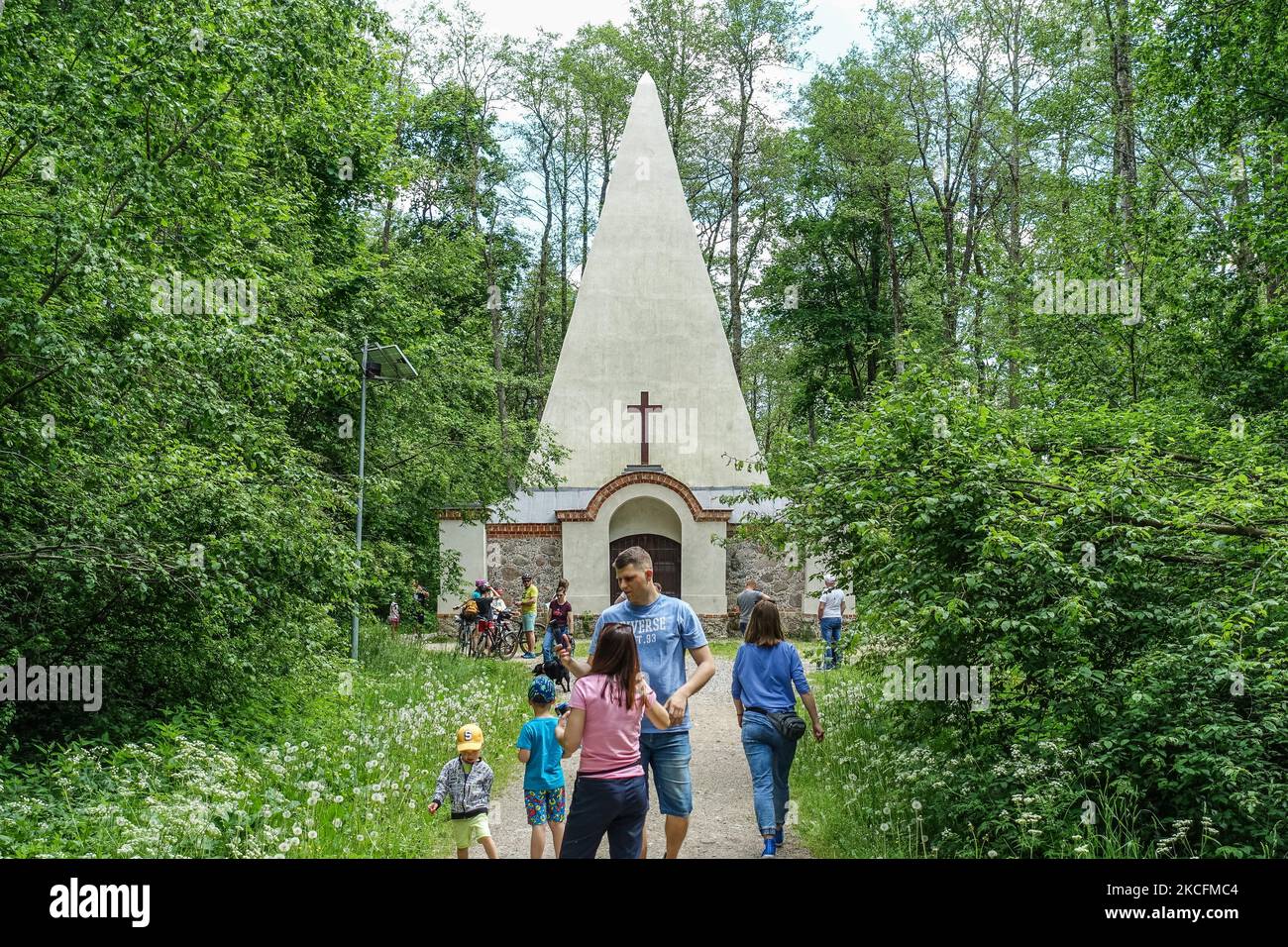 Pyramid is seen in Rapa, Poland, on 3 June 2021 The Rapa Pyramid was ...