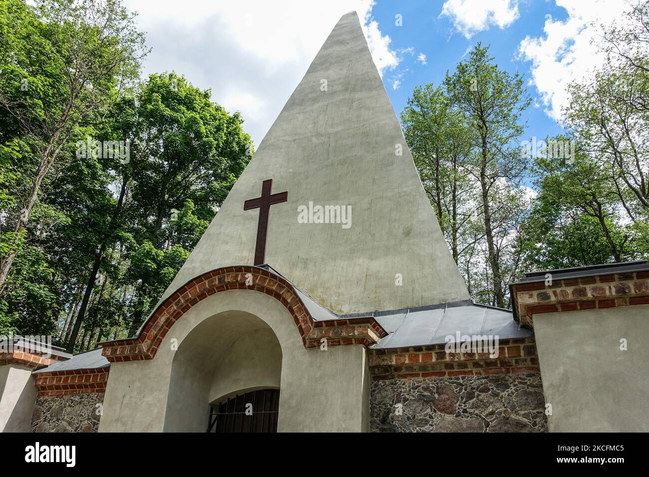 Pyramid is seen in Rapa, Poland, on 3 June 2021 The Rapa Pyramid was ...