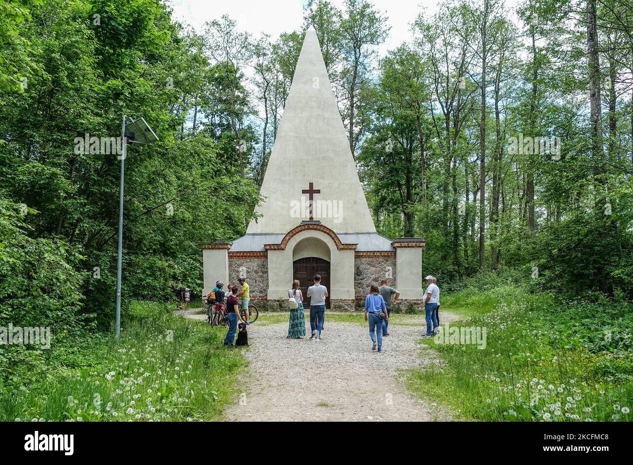Pyramid is seen in Rapa, Poland, on 3 June 2021 The Rapa Pyramid was ...
