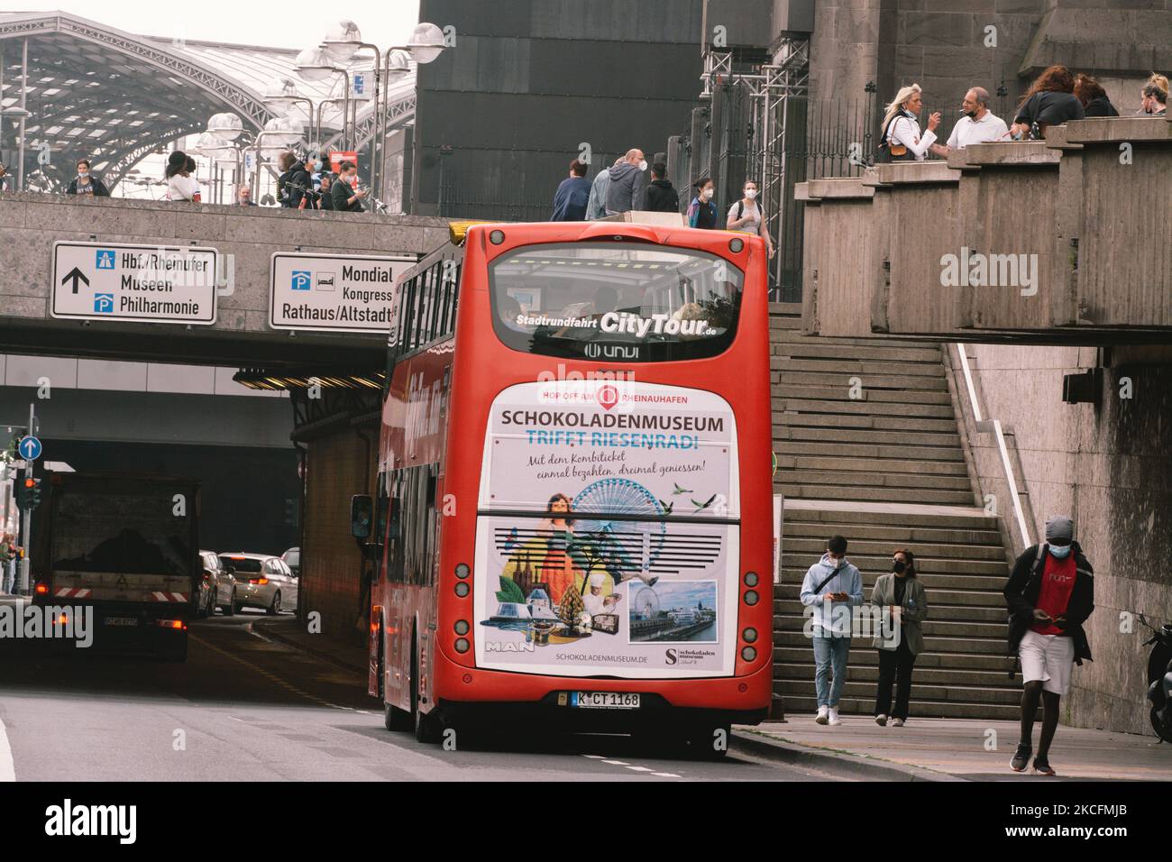 Tourist bus resumes operation in Cologne, Germany on June 5, 2021 ...
