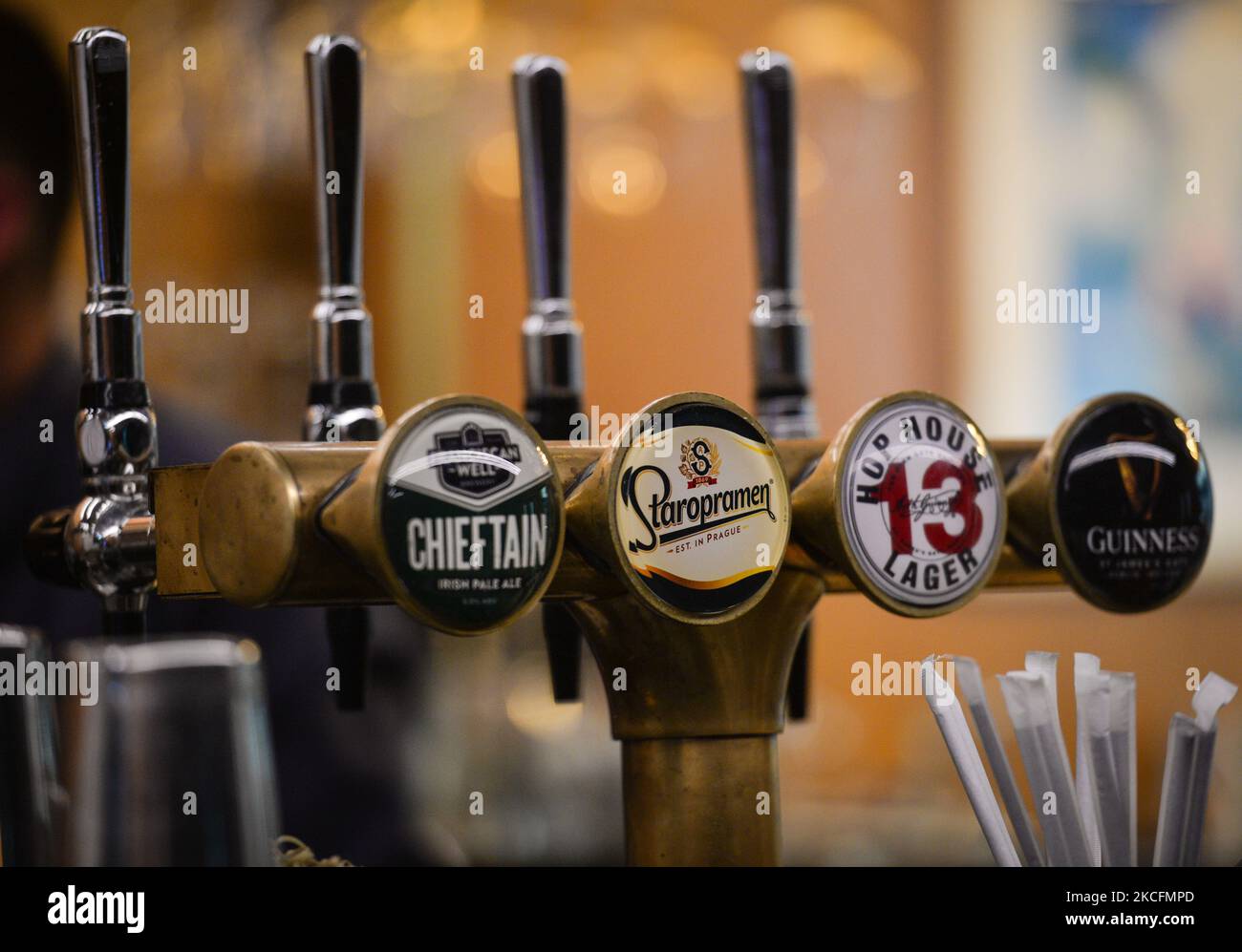 Draft beer dispensers seen inside BAH33 - The Authentic Gaucho BBQ ...