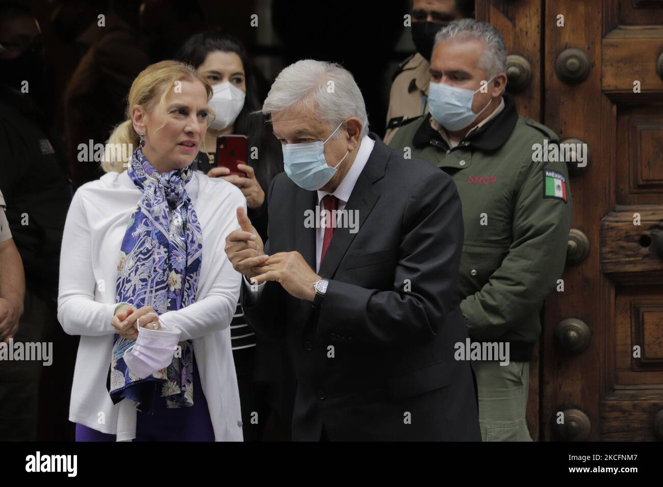Andrés Manuel López Obrador, President of Mexico; accompanied by his ...