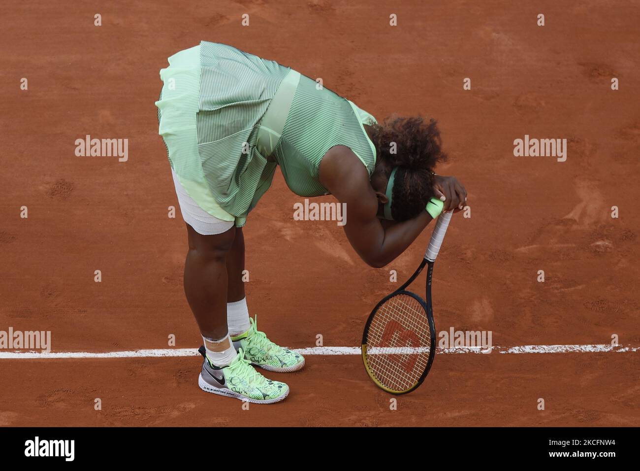 Serena Williams of the United States in action against Elena Rybakina ...