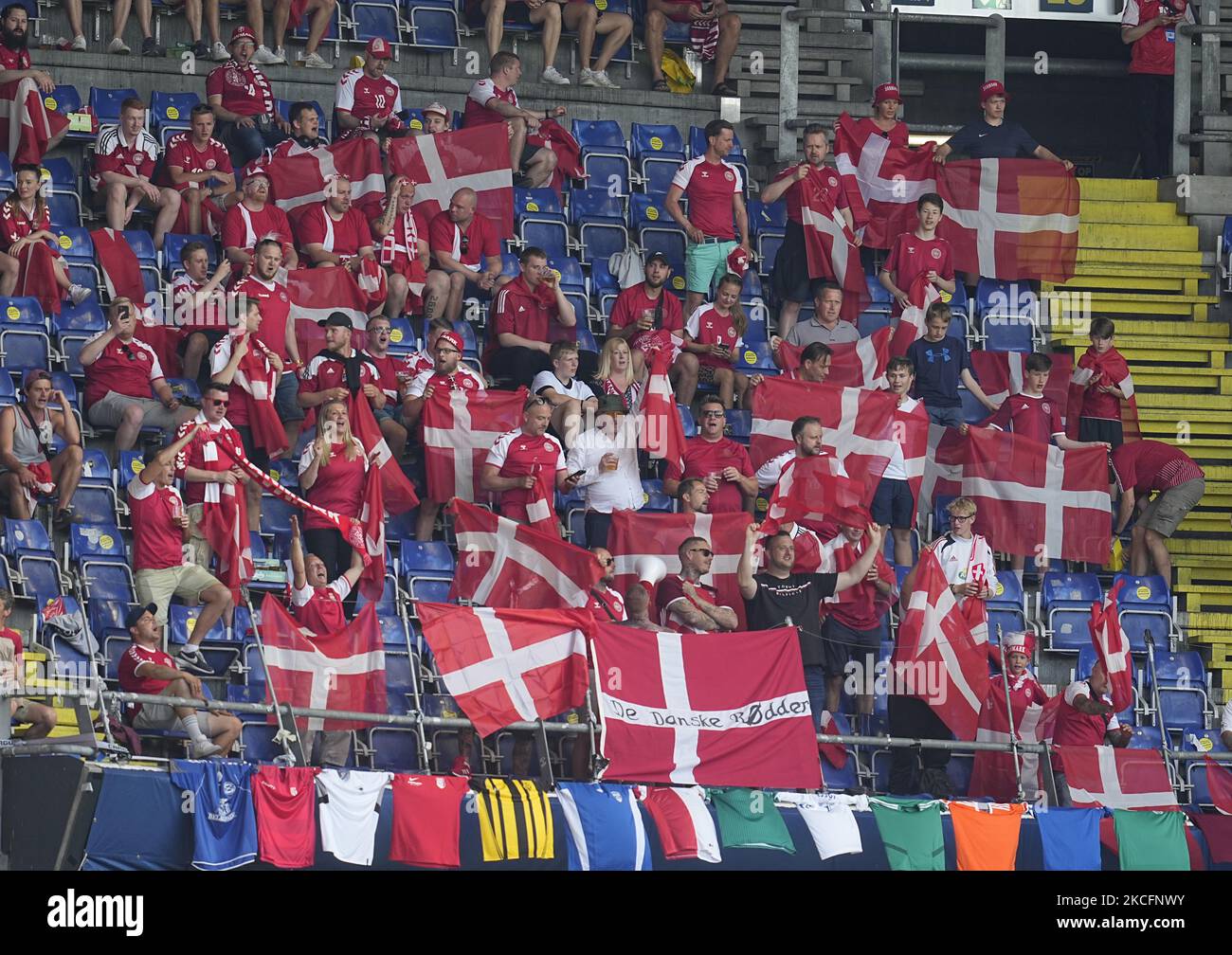 Danish fans during the friendly pre Euro 2021 match between Denmark and ...