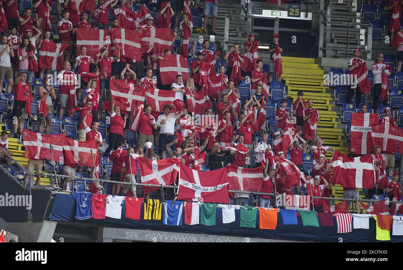 Danish fans during the friendly pre Euro 2021 match between Denmark and ...